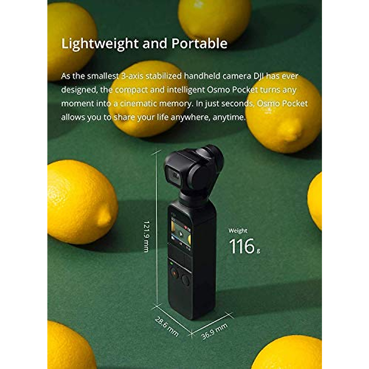 DJI Osmo Pocket Handheld 3-Axis 4k Gimbal Stabilizer with Integrated Camera