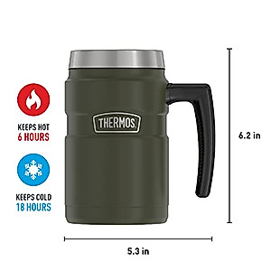 Thermos Stainless King 16oz Desk Mug, 16 Ounce, Matte Green