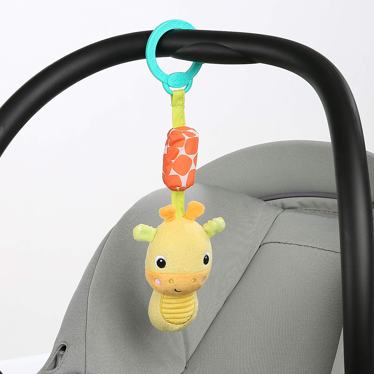 Bright Starts Giraffe Chime Along Friends Plush Take-Along Stroller or Carrier Toy, Ages 0 Month+
