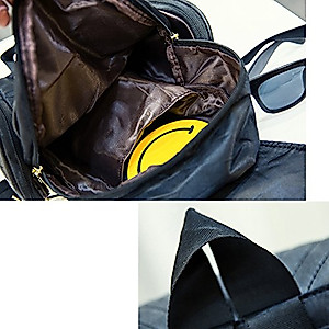 Girl's Owl Cartoon Backpack Pu Leather Mini Bag (Black)