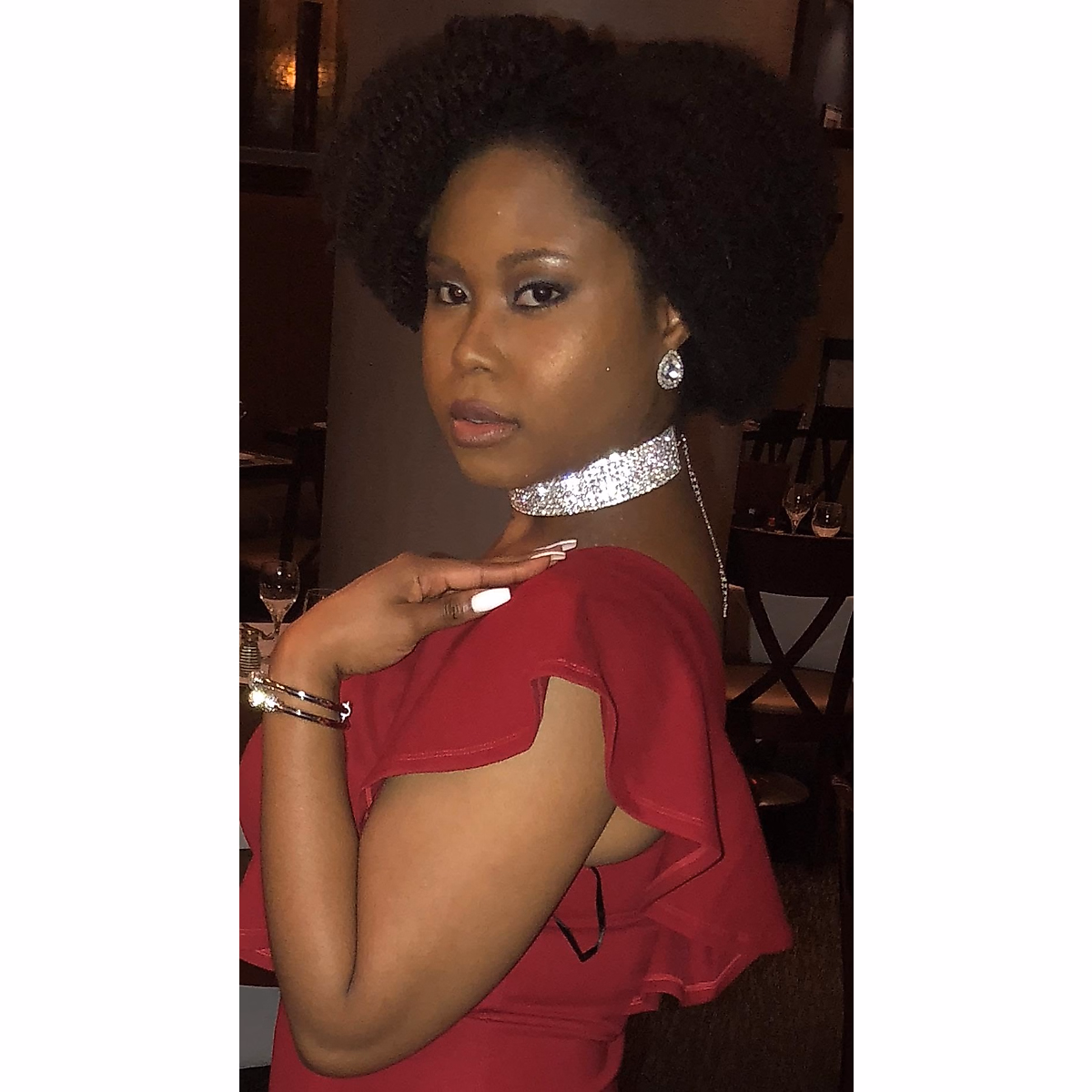 Janefashions 8-row Eight Rows Clear White Austrian Rhinestone Crystal Choker Necklace Collar Dance Party Wedding N077s Silver