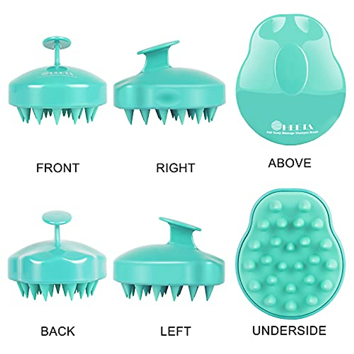 HEETA Hair Scalp Massager Shampoo Brush 2 Pack, Soft Silicone Bristles to Remove Dandruff, Waterproof Hair Scrubber for Both Wet Dry Hair, Suitable for Men & Women (Green & Pink)