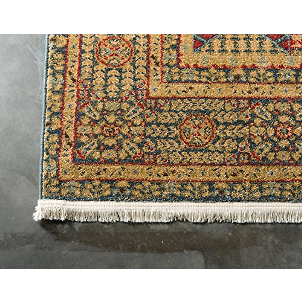 Unique Loom Palace Collection Traditional, Southwestern, Medallion, Geometric Area Rug, 9' 0" x 12' 0", Navy Blue/Tan