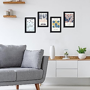 4x6 Picture Frame Set of 14, Wood Photo Frame for 4x6 Pictures, Tabletop or Wall Mount Display Picture Frames for Prints, Photos, Paintings, Landscape and Kids Artwork (Black)