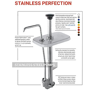 Server Products 82054 Plunger Assembly, Condiment and Sauce Pump Replacement Part, Stainless Steel, Compatible With Server Products Stainless Steel Pump Model 82120