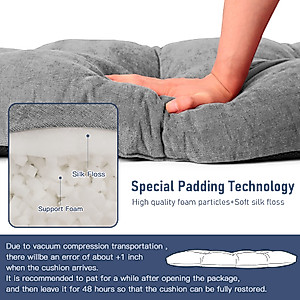 ROFIELTY Bench Cushion 42 inch, Non Slip Thicker Patio Furniture Cushions, Durable Outdoor/Indoor Bench Seat Pads (42x16x4 inch, [ Indoor ] Silver Gray)