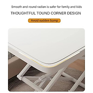 Delitem 25x17 inch Height Adjustable Desk/Table Surface Riser, 17" Wide Tabletop Multi-Height Desk Converter, Monitor Laptop Platform Work Station/Panic Table (Blue)