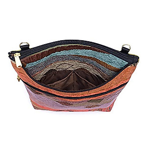 Danny K Women's Tapestry Bag Crossbody Handbag, Maggie Purse Handmade in the USA (Wild Mango)