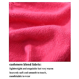 jaxmonoy Winter Cashmere Knit Beanie Hat for Women, Wool Warm Soft Knitted Slouchy Skully Beanie Cap - Rose