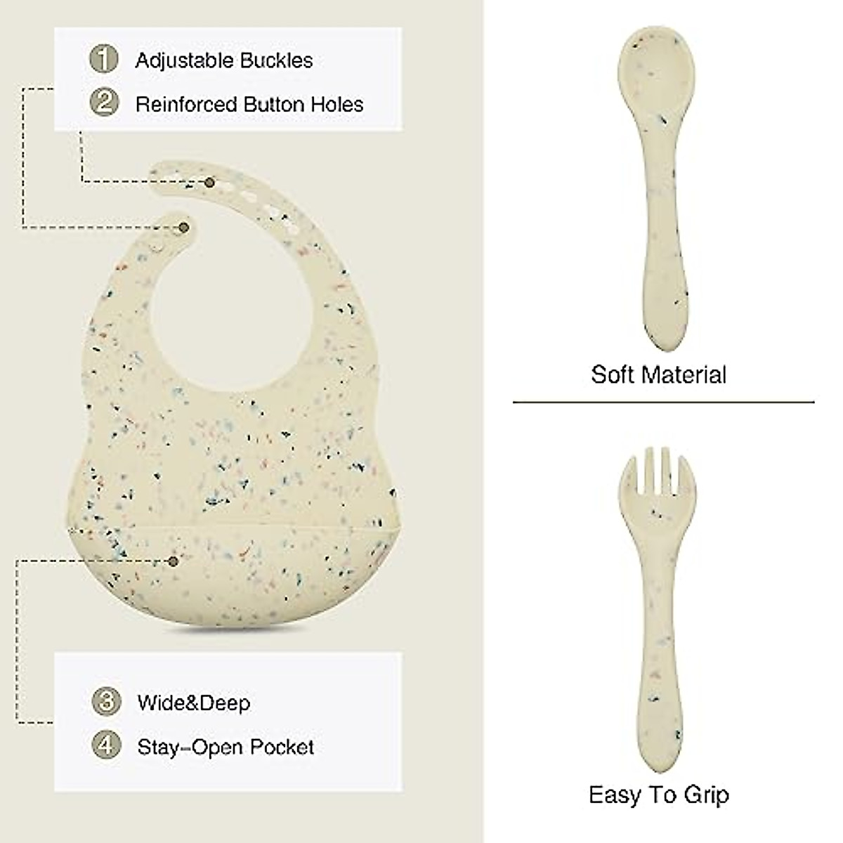 SILI FACTORY Silicone Baby Feeding Set - Suction Bowl with Lid Toddler Plates,Adjustable Bib Sippy Cup Spoons Forks -Baby Led Weaning Supplies,Baby Plates and Bowls Set for 6+ Months
