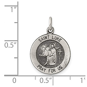 Sterling Silver Antiqued Saint Luke Medal QQC5698