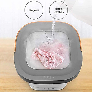 Portable Mini Folding Clothes Washing Machine, Bucket Automatic Home Travel Self-Driving Tour Underwear Foldable Washer, Pink