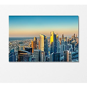 Business Bay Towers in Dubai Canvas Print 1 Panel / 36x24 inches