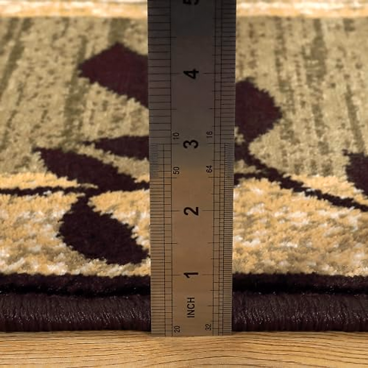 NANAN Anti-Slip Area Rug 5x8 Decorative Throw Rug Roll Wrapped Area Rug Woven Area Rug Non-Shedding Carpet for Laundry Living Room Nursery Bedroom,Brown/Red 5'x8'