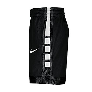 Nike Boy's Dry Shorts Elite Stripe (Little Kids/Big Kids) Black/White MD (10-12 Big Kid)