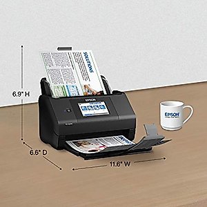 Epson Workforce ES-580W Wireless Color Duplex Desktop Document Scanner for PC and Mac with 100-sheet Auto Document Feeder (ADF) and Intuitive 4.3" Touchscreen
