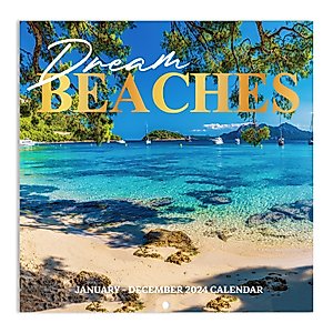Wall Calendar 2024-2024 Wall Calendar, 12-Month Calendar 2024, Jan. 2024 -Dec. 2024, 12" x 24" (Open), 2024 Calendar with Unruled Blocks, Thick Paper- Sea Island
