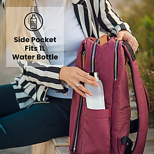 Nordace Siena Smart Backpack with USB Charging - 15.6 Inch Laptop Backpack, 19L Daily Backpack for Travel, Everyday, or Work (Red)