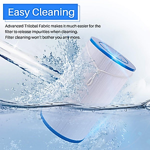 POOLPURE Spa Filter Replaces Watkins 303279, PFF42TC-P4, 78460, FC-2402, Lifesmart, Freeflow, AquaTerra, Hydromaster, Grandmaster, Simplicity, Bermuda Hot Tub Filters, 1 1/2" MPT Fine Thread, 2 Pack