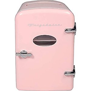 Frigidaire EFMIS175-PINK Portable Mini Fridge-Retro Extra Large 9-Can Travel Compact Refrigerator, Pink, 5 Liters