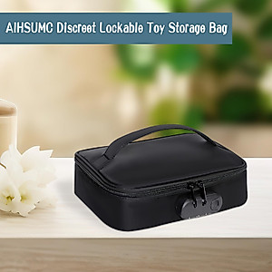 AIHSUMC Discreet Lockable Toy Storage Bag, Locking Storage Box Toy Organizer Case Organizer Container with 2 Drawstring Bags, Lock Box Travel Game Bag for Women and Men