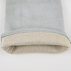 MUJICALA Cowhide Leather Welding Gloves,Heat/Fire Resistant/Heavy-Duty Durable, Safety Work glove Mitts for Forge,Tig Welder,Mig,Stick,Animal handling,2 Pair (GRAY)