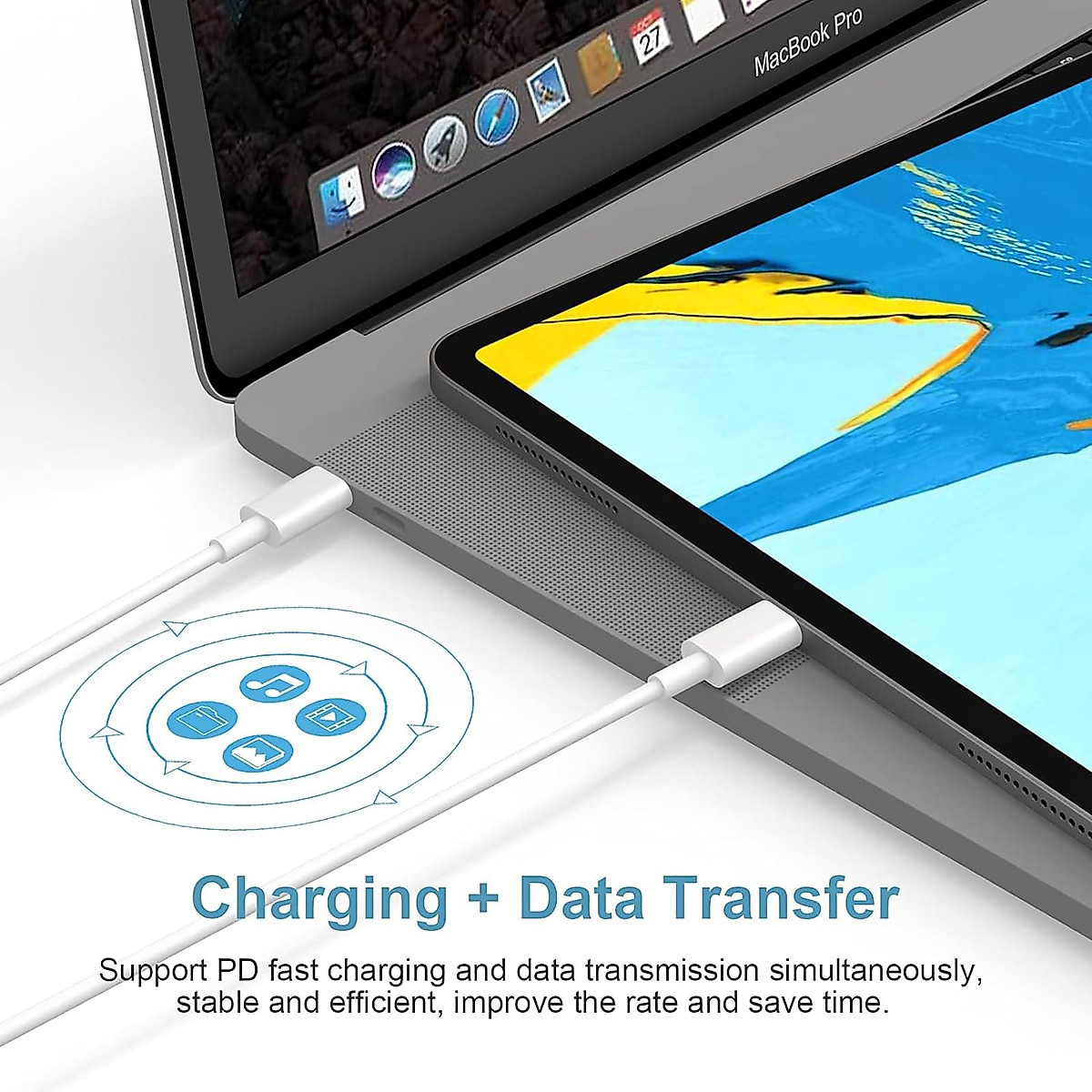 Works by Tek Styz PRO 5ft USB-C Cable Compatible with Your Sony WF-1000XM3 Hi Powered Cable (White 1.5M)