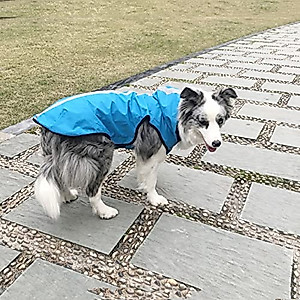 Dog Rain Coat with Adjustable Waterproof Dog Clothes Dog Jacket, Pet Hoodie with Lightweight Reflective Strip Pocket Rain Dog Rain Coat Hooded Slicker Poncho for Small Medium Large Dogs Outdoor