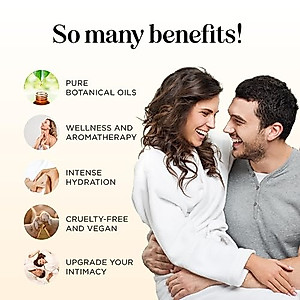 Vanilla Massage Oil for Date Night - Premium Easy Gliding Sensual Massaging Oil with Silky Smooth Non Greasy Non Staining Jojoba Coconut and Sweet Almond Oil - Therapeutic Grade Non GMO and Vegan