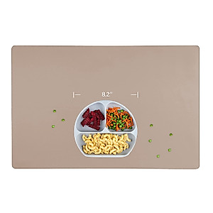 EPHome Extra Large Multipurpose Silicone Nonstick Pastry Mat, Heat Resistant Nonskid Table Mat, Countertop Protector, 23.6''x15.75'' (XL, Taupe)