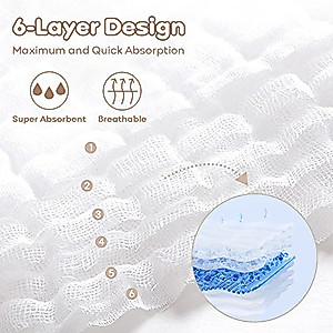 Yoofoss Muslin Baby Washcloths 100% Cotton Face Towels 10 Pack Wash Cloths for Baby 12x12in Soft and Absorbent Baby Wipes (White)