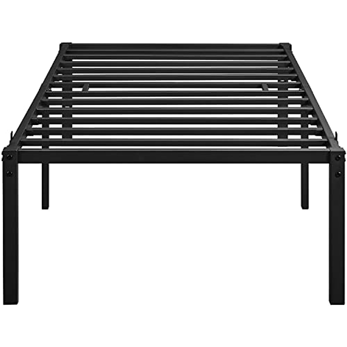 Yaheetech 18 inch Metal Platform Bed Frame Twin XL with Steel Slat Support and Underbed Storage Space Non-Slip Mattress Foundation No Box Spring Needed Tool-Free Assembly Black