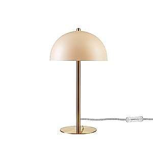 Globe Electric 52332 15" Desk Lamp, Matte Pink, Matte Brass Accents, in-Line On/Off Rocker Switch