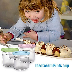 Ice Cream Pints Cup,Ice Cream Pints Cup, Ice Cream Containers With Lids For Ninja Creami Pints, Safe & Leak Proof Ice Cream Pints Kitchen Accessories,for Nc300s Nc299am Series Ice Cream Maker (2PCS-A)