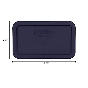 Pyrex Blue Oblong Plastic Storage Cover 4.8 Cup 7214-PC