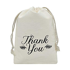 Sanrich Thank You Drawstring Bags 5x7 inch for Party Favor 20 Pack Gift Goodies Treat Bags (5x7)