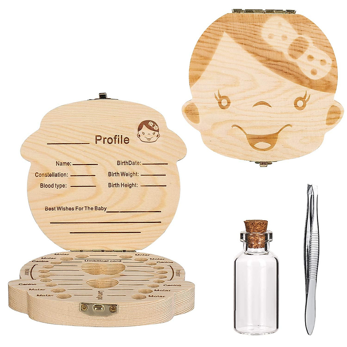 CampTek Baby Tooth Box and Tooth Holder,Tooth Fairy Box Special for Kids Keepsake,Teeth Storage