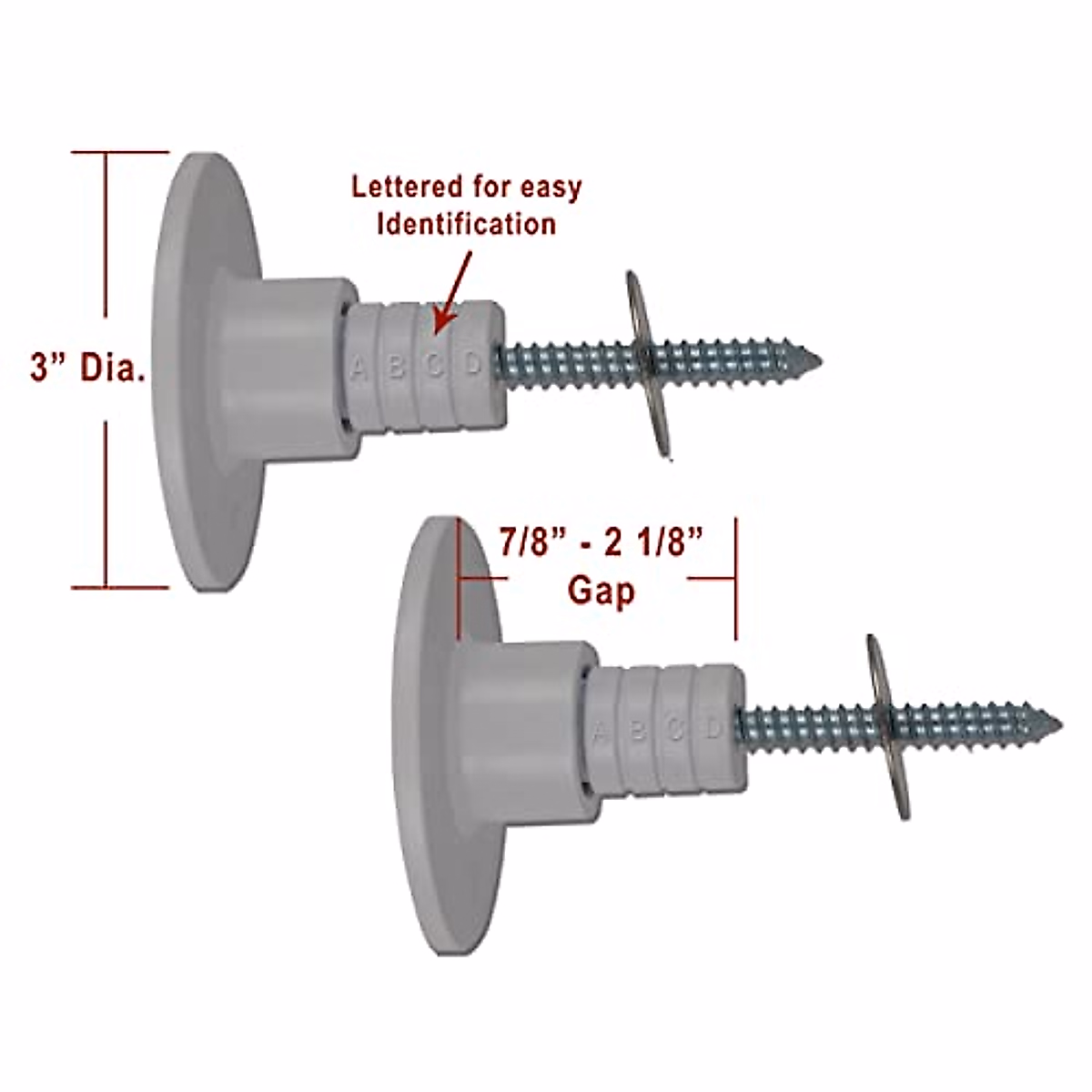 Solid Mount Grab Bar Kit - Patented Mounting Kit for Fiberglass Wall in Bathtubs & Showers/ANSI & ADA Standards/1 Kit Mounts 1 Grab Bar
