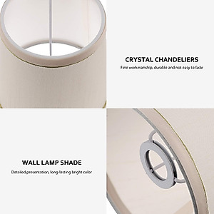 Mobestech Small Beige Table Lamp Shade, Drum Fabric Lampshade Modern Mini Barrel Light Lamp Shade Cover Chandelier Cloth Fixture Lamp Shade for Home Office