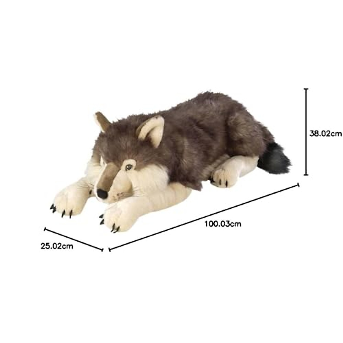 Wild Republic Jumbo Wolf Plush, Giant Stuffed Animal, Plush Toy, Gifts for Kids, 30 Inches
