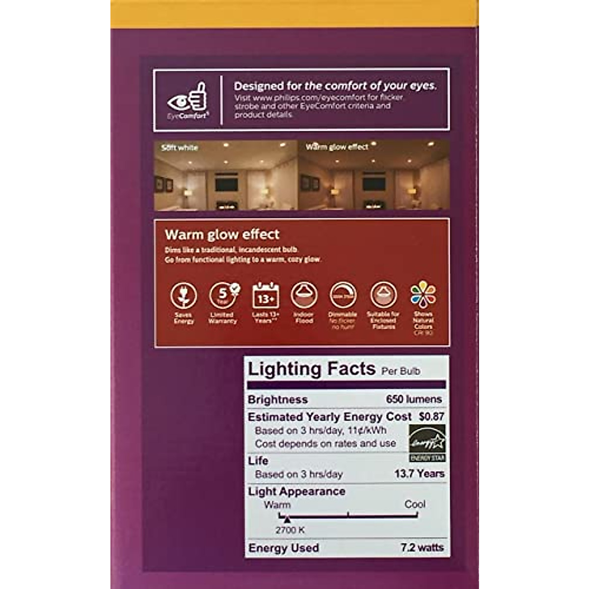 Philips 65W LED BR30 2700K 3PK