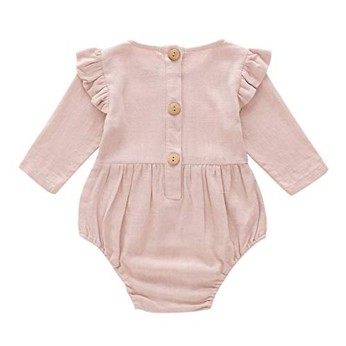 Simplee kids Baby Girls Linen Handmade Jumpsuit Summer Long Sleeve Jumpsuit Newborn Baby