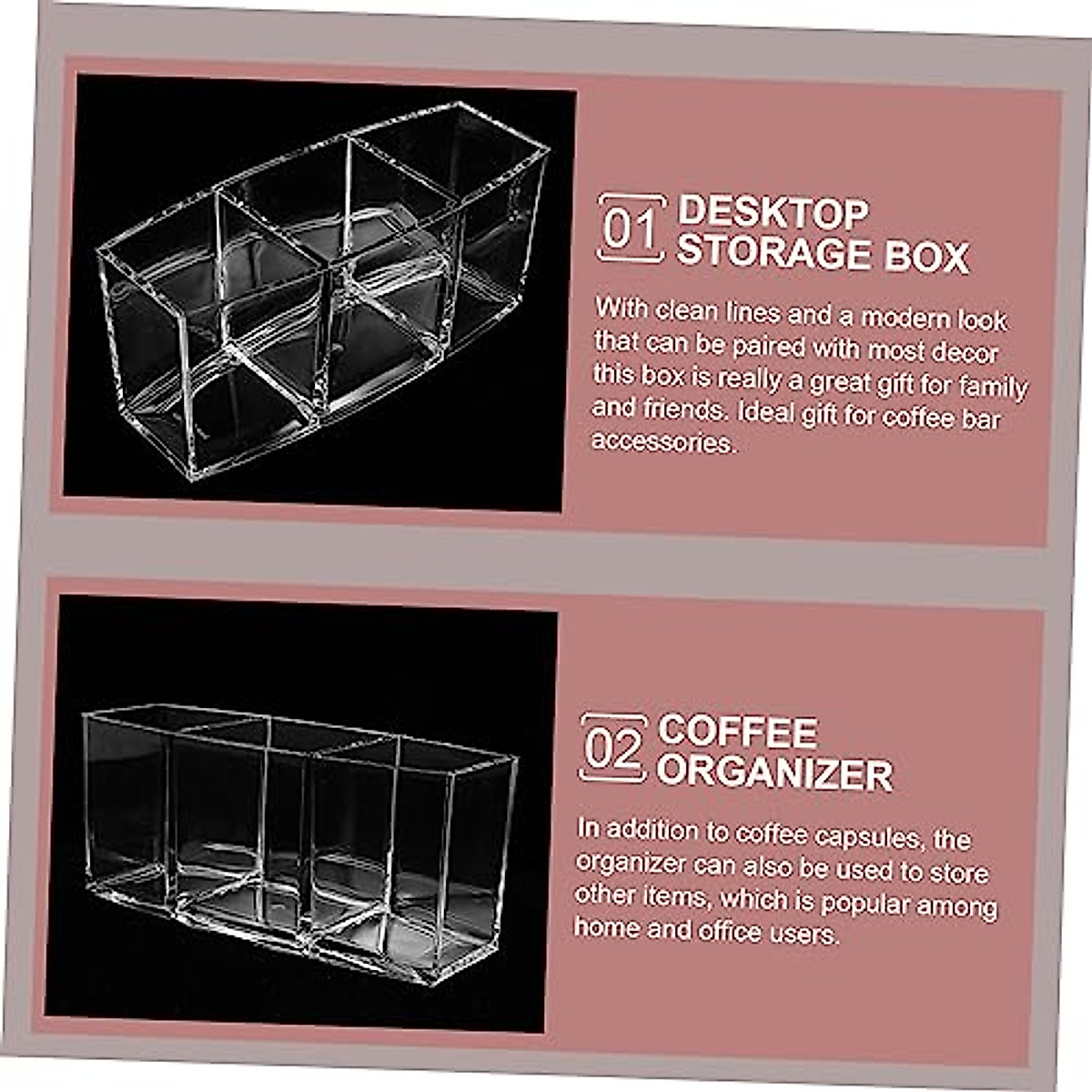 Coffee Station Holder Box Tea Storage Box Plastic Storage Cabinet Tea Teabag Tea Bag Storage Coffee Station Holder Sugar Bag Organizing Box Divided Holder Tea Bag Bin