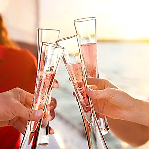 NUTRIUPS Hand Blown 5oz-2 Pack Champagne Flutes Glasses, Clear Crystal Glass Champagne Glasses