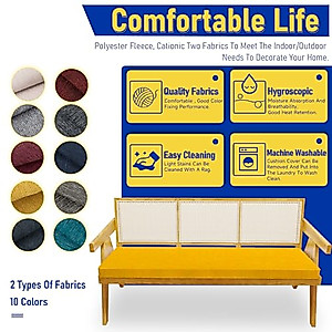 ROFIELTY Bench Cushion 45 inch, Soft Comfortable Window Seat Cushions, Bench Cushions for Indoor Furniture, Durable Stain Resistant Outdoor/Indoor Bench Seat Cushion (45x18x3, Ginger)