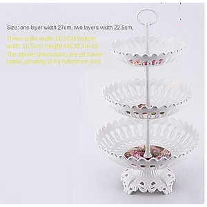 ZHUHW Household Multi-Layer Fruit Plate Table Bowl Creative Nordic Style Snack Plate Fruit Basket Tableware (Color : D, Size : 46 * 15.5cm)