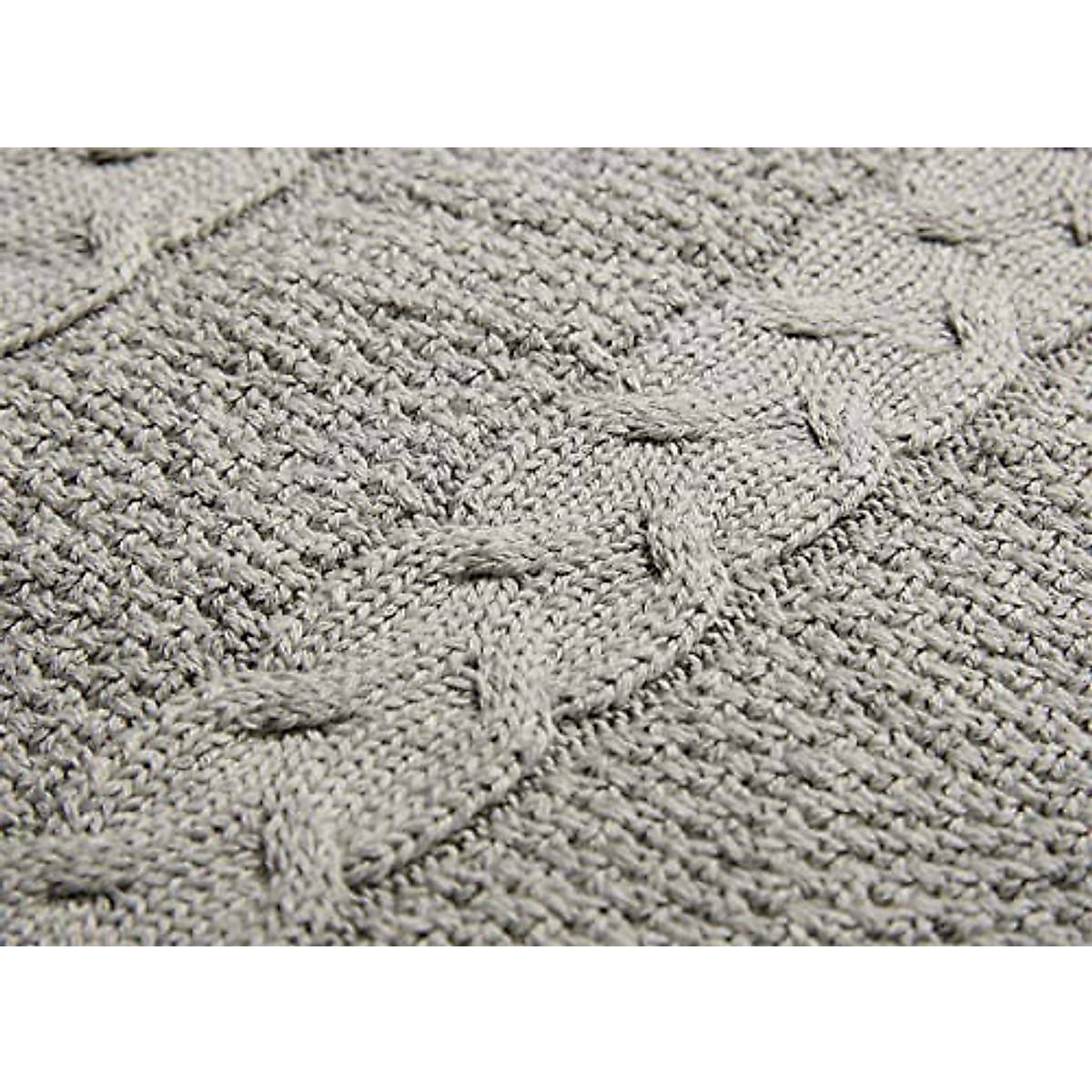 GunziStreet Bed Blanket Throw Solid Pure Cotton Cable Knit Fuzzy Warm Fleece for Couch Chairs Sofa Baby Kids Adult Home Decorative Coverlet All Season (Gary, Throw(51''x63''))