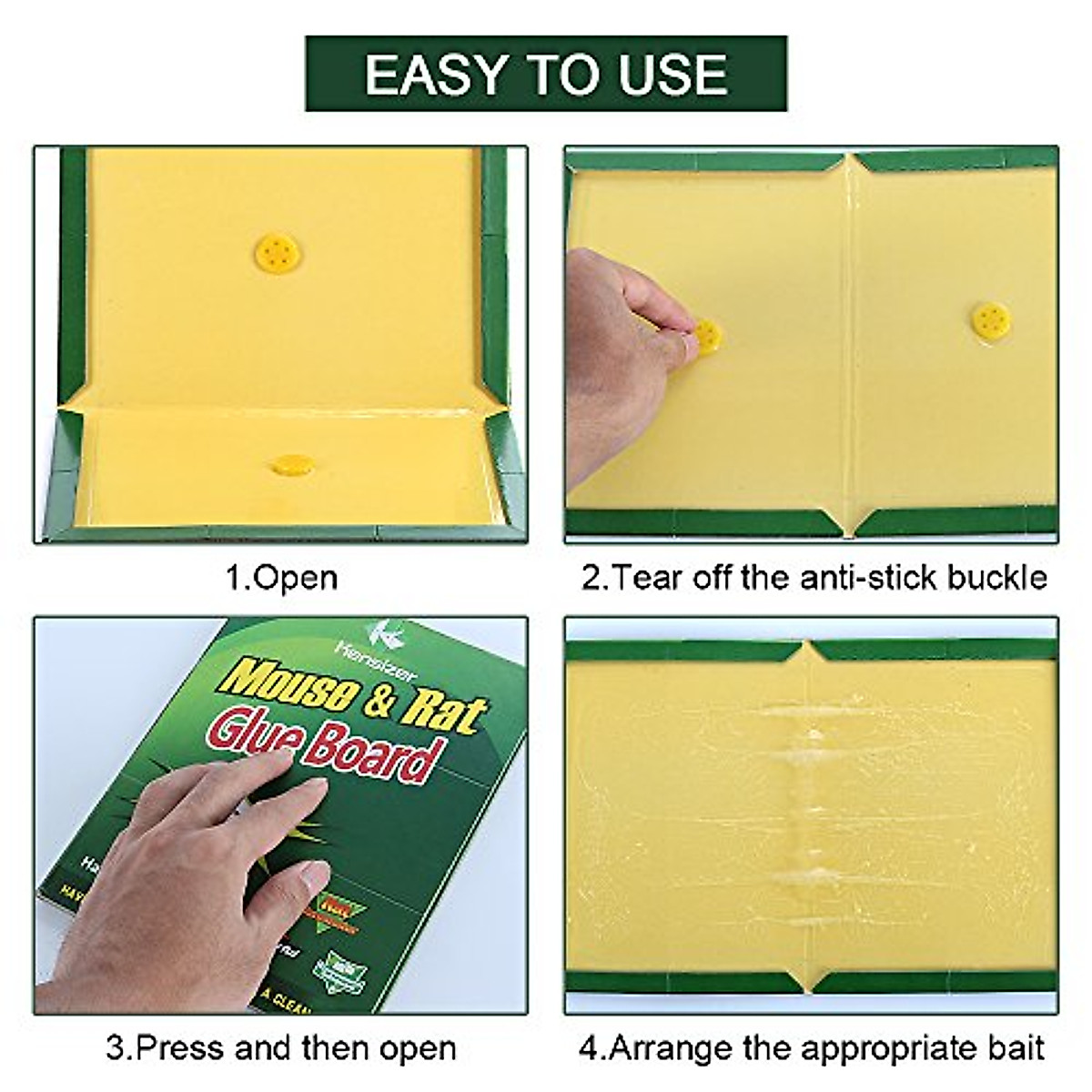 Kensizer 12-Pack Mouse Rat Glue Trap, Super Sticky Adhesive Glue Board Traps for Mice Rats Catches Indoor&Outdoor, Trampas para Ratones, Extra Strength Heavy Duty Large Size Pads