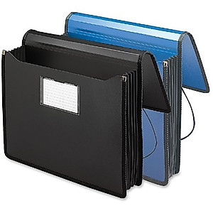 Smead Poly Premium Expanding File Wallet with Closure, 5-1/4" Expansion, Letter Size, Black (71500)