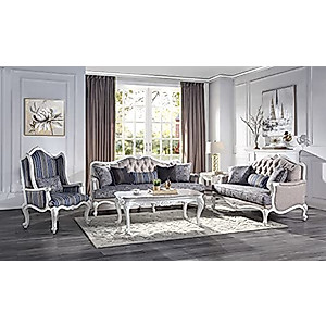 Acme Furniture Upholstered Sofas, Gray, Blue and White